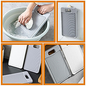 Cabilock Washing Washboard Hangable Plastic Washboard Washing Board Cleaning Laundry Washboard Household Non-slip Washboard Scrubbing Board for Laundry Hand Wash