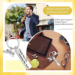Hosuly 6 Pcs Employee Appreciation Gift School Bus Driver Gifts Stainless Steel Thank You Keychain Gifts Thank You for Keeping Me Safe Keychain for Driver Women Men Retirement Birthday