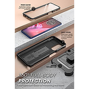 SUPCASE Unicorn Beetle Pro Series Case for Moto G Stylus 5G 2022 [Not Fit 4G Version], with Built-in Screen Protector Full-Body Rugged Belt Clip & Kickstand Case (Black)