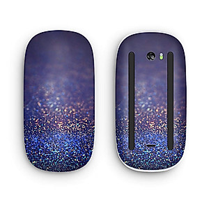Design Skinz Deep Blue with Gold Shimmering Orbs of Light Vinyl Decal Compatible with The Apple Magic Mouse 2 (Wireless, Rechargable) with Multi-Touch Surface
