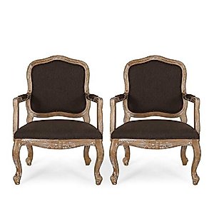 Christopher Knight Home Andrea Dining Chair Sets, Brown + Natural