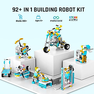 Makerzoid Smart Robot,72-in-1 STEM Educational Toy, Electronic Building Robot Toy, Robotics Kit, Learning Kit, Logical Training Kit, DIY Robot Building Kit for Kids, Boys and Girls Ages 6+