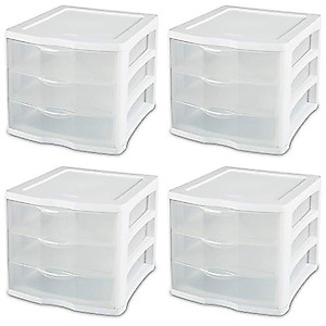 STERILITE 9.625 in. H x 11 in. W x 13.5 in. D Stackable Drawer Organizer (Pack of 1)