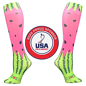 Hocsocx Watermelons Socks Performance Liner Moisture-Wicking Protection for Field Hockey, Ice Hockey, and Soccer