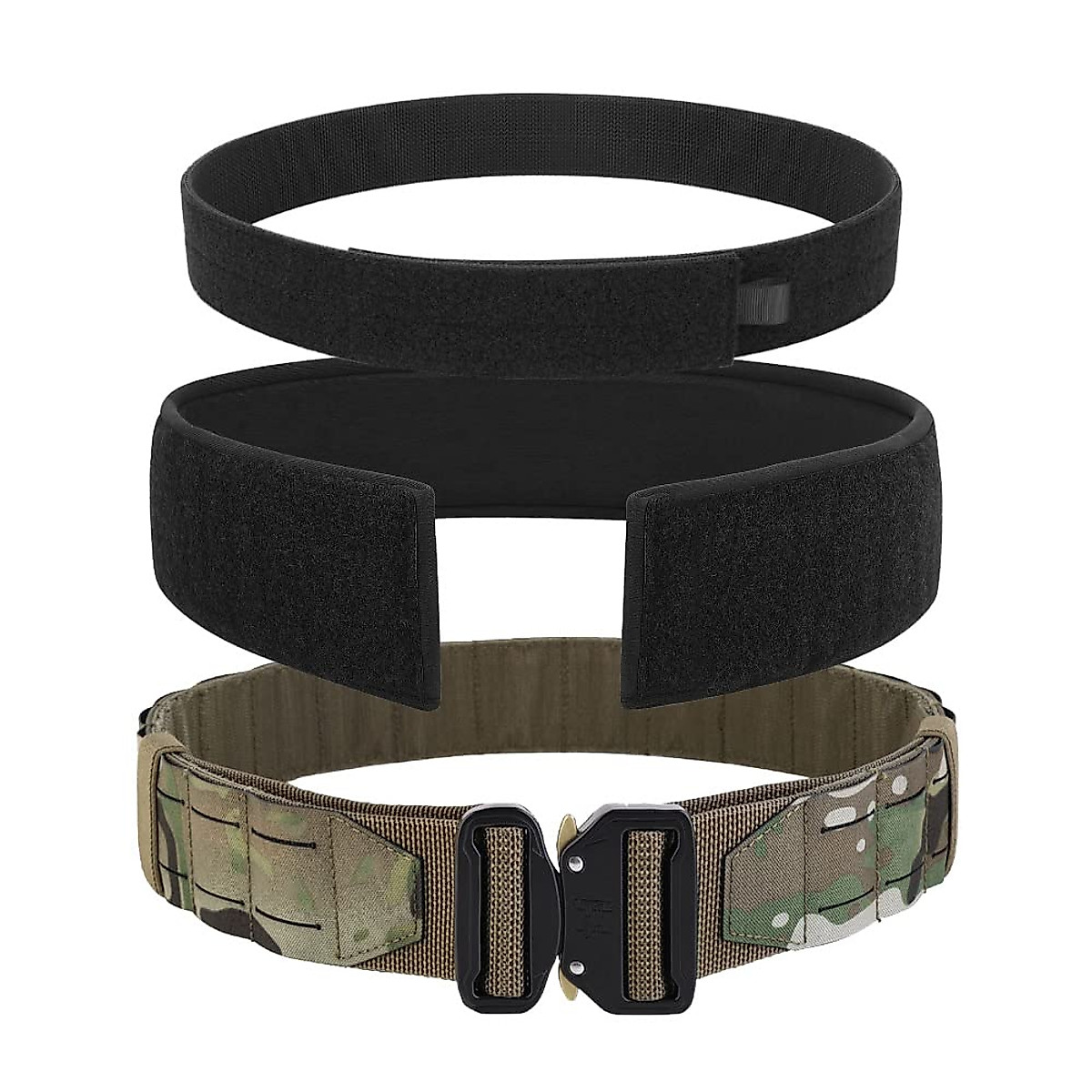 KRYDEX Tactical Battle Belt with Quick Release MOLLE System, Inner Belt, Padded Anti-Slip Pad