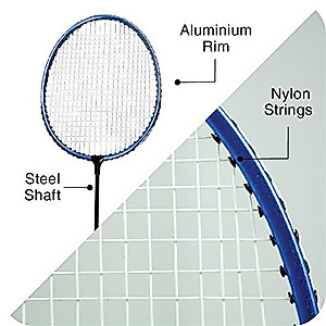 Poolmaster 72862 Backyard, Swimming Pool, Water or Lawn Badminton Set, (Includes 4 Rackets and 4 Birdies) , Blue