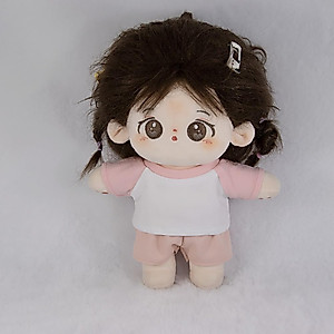 niannyyhouse 10cm 15cm 20cm Plush Doll Clothes Color Blocking T-Shirt Undershirt Soft Stuffed Plush Toy Dress Up Accessories (a2, 20cm)