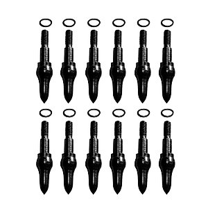 Archery Arrow Field Points Tips - Practice Target & Hunting Arrows Heads for Recurve, Compound Bow & Crossbow Bolts, Screw-in 100 Grain (12 Pack)