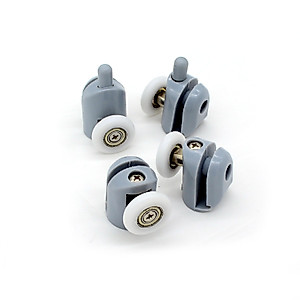 Shower Door Rollers, Set of 8 Single Shower Door Runners/Wheels/Pulleys/Guides 23mm Diameter Home Bathroom DIY Replacement Parts(4 Upper Rollers and 4 Bottom Rollers)