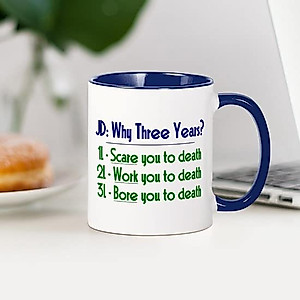 CafePress JD = Three Years Mug Ceramic Coffee Mug, Tea Cup 11 oz