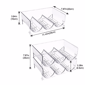 Puricon Plastic Water Bottle Organizer Rack, Stackable Bin Holder for Insulated Tumbler Sports Flask Bottles Kids Water Bottle Travel Mug for Kitchen Cabinets Countertop Holds 9 Bottles, 3-Tier