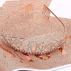 30th Birthday Sash and Tiara for Women, 30th Birthday Decorations for Women, 30th Birthday Sash, Rose Gold 30 & Fabulous Birthday Sash and Tiara for Women, 30th Birthday Gifts for Her