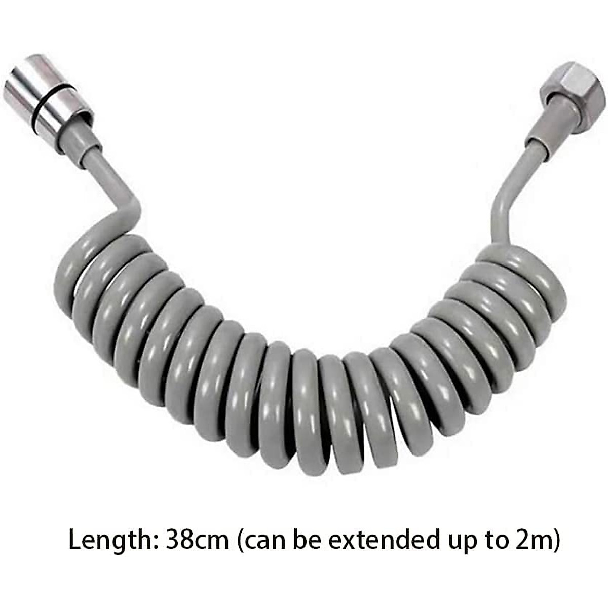 Fat-Cattie Bidet Sprayer Tube, Household Bathroom Toilet PU Handheld Bidet Sprayer Spring Tube Hose Accessory, 2M (Gray)