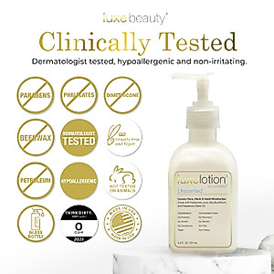 Luxe Beauty: Unscented Luxury Lotion - Anti-Aging Hand & Body Lotion with Hyaluronic Acid - Moisturizing, Lightweight, Non-Greasy Formula for Silky Smooth Skin - Gentle Hand Cream & Body Moisturizer