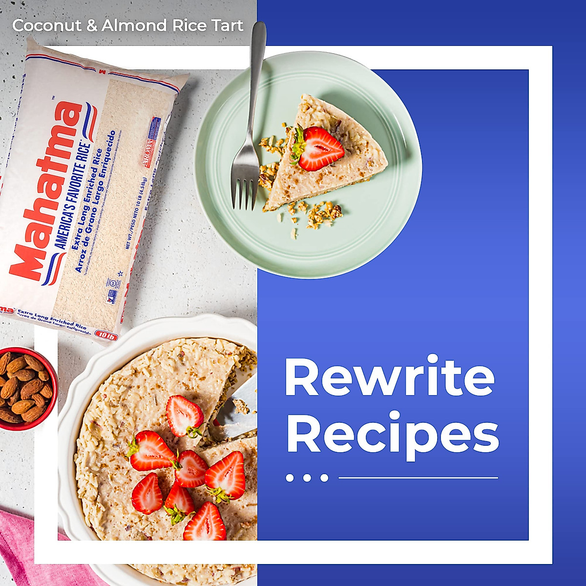 Mahatma Extra Long Grain White Rice, 10 Pound, Gluten-Free and Non-GMO, Rice Bulk Bag (Pack of 1)