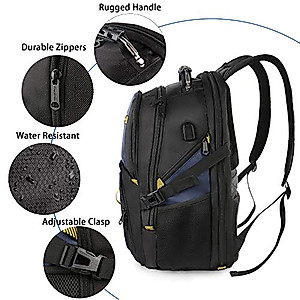 YOREPEK Travel Backpack, Extra Large 50L Laptop Backpacks for Men Women, Water Resistant College Backpack Airline Approved Business Bag with USB Charging Port Fits 17 Inch Computer, Roy Blue