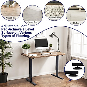 TOPSKY Single Motor 3 Stage Electric Adjustable Standing Computer Desk with Wider Adjustable Height Range 24"-48.4" for Home and Office DF01.11 (Black Frame only)