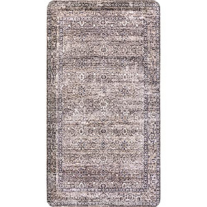 nuLOOM Traditional Perisan Border Kitchen or Laundry Comfort Mat, 20" x 36", Rust