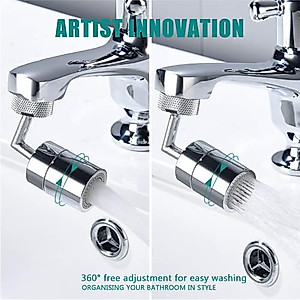 CHAOMIC 2PCS Universal Splash Filter Faucet 720 Rotating Faucet Extender Aerator Anti-Splash 4-Layer Net Filter Faucet Oxygen-Enriched Foam Leakproof Double O-Ring Sprayer Faucet