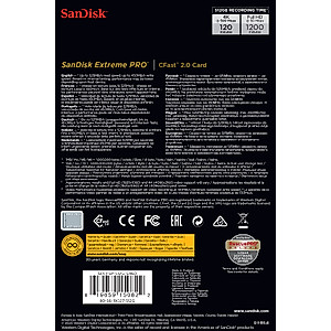 SanDisk 512GB Extreme PRO CFast 2.0 Memory Card - SDCFSP-512G-G46D