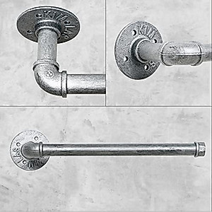 HouseAid Industrial Pipe Paper Towel Holder for Kitchen, Vintage Style Heavy Duty DIY Rustic Paper Towel Rack, Wall Mount, Antique Silver