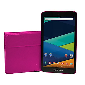 Visual Land Prestige Elite 10QS - 10.1" QuadCore Lollipop 5.0 Android Tablet with Keyboard Case, 16GB, IPS 1280x800 HD Screen, WiFi, Bluetooth ( Magenta )