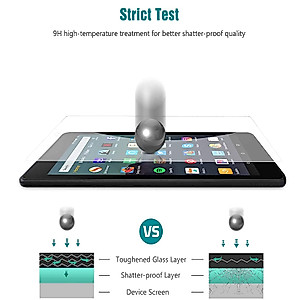 [2-Pack] Macoku All-New Fire 7 Screen Protector (2019/2017 Release -9th /7th Generation) Bubble-Free High Sensitivity Anti Fingerprint Scratch Tempered Glass/HD / 9H Hardness (2 Pack)