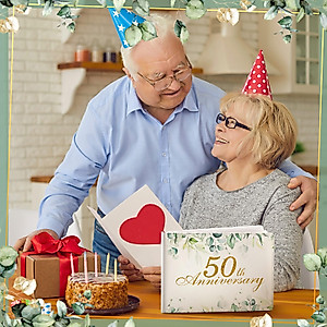 Patelai Wedding Anniversary Guest Book Anniversary Decorations Wedding Guest Book Sign Alternative 50th Anniversary Party Favors Guest Book with Pen, 112 Pages(50th Anniversary)