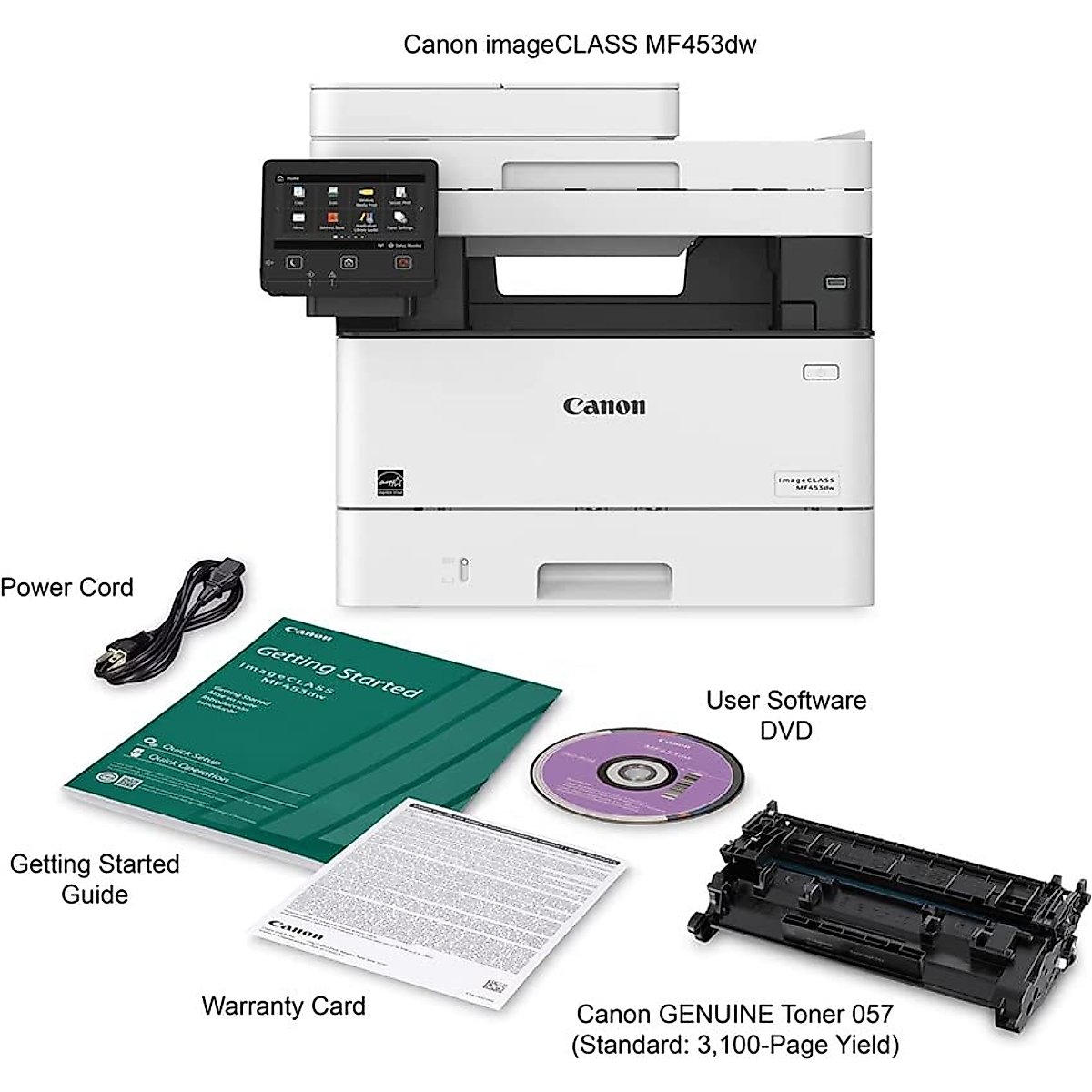 Canon imageCLASS MF453dw All-in-One Wireless Monochrome Laser Printer | Print, Copy, & Scan| | 5" Color Touch LCD | One Pass Duplex Scan