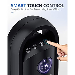 Tower Fan with Remote, G-Ocean 45 Inch Oscillating Fan, Bladeless Fans with 24H Timer, 3 Speeds, 3 Modes, LED Display, Cooling Standing Floor Fan for Bedroom Living Room Home Office, Meteorolite Black