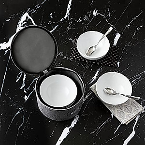 China Storage Case for Bowls or Dessert Plates - 8.5" W x 6" H - Includes 12 Felt Dividers - Hard Shell and Stackable with Fully Padded Interior