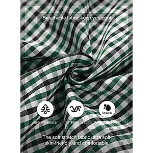 JMIERR Mens Button Up Shirts Long Sleeve Dress Shirts Plaid Slim Fit Fasion Casual Clothing, US 49(2XL), A Green