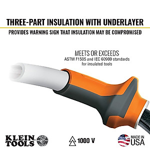 Klein Tools 94130 1000V Insulated Screwdriver Tool Set with #2 Phillips and 1/4-Inch Cabinet Slim Tips, 2 Pliers and Wire Stripper