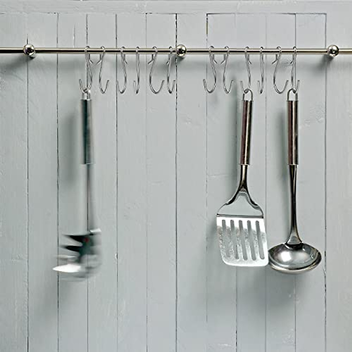 Funrous S Shaped Metal Hooks Clip, S Shaped Hooks Stainless Steel Metal Hangers, Suitable for Indoor and Outdoor, Bathroom, Kitchen Lights, Hanging Hooks for DIY Crafts, Key Chain, Silver (80 Pieces)