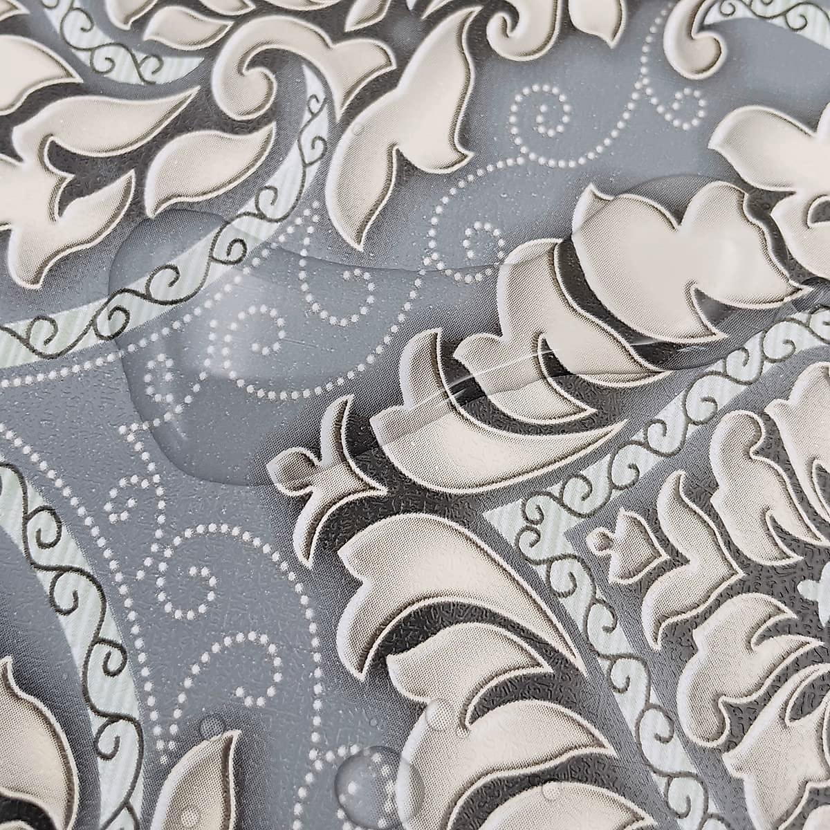 Yifasy 2Pack Shelf Liners for Kitchen Cabinets Closet Easy Clean Self Adhesive Grey Damask Wallpapers Refresh Furniture Surface 18 inch Wide