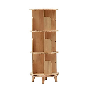 Aohuada 3-Tier Rotating Bookshelf 360° Display Rotating Stackable Shelves Floor Standing Bookcase Storage Rack Bookshelf Organizer Used in Bedroom, Living Room Study Room