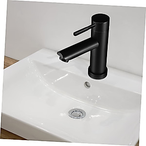 Veemoon Basin Faucet Waschtischarmatur School Faucets Bathroom Tap Kitchen Faucets One Hole Faucet Black Finish Faucet Vanity Faucet Lavatory Faucet Bath Mixer Tap Stainless Steel Sink Tub
