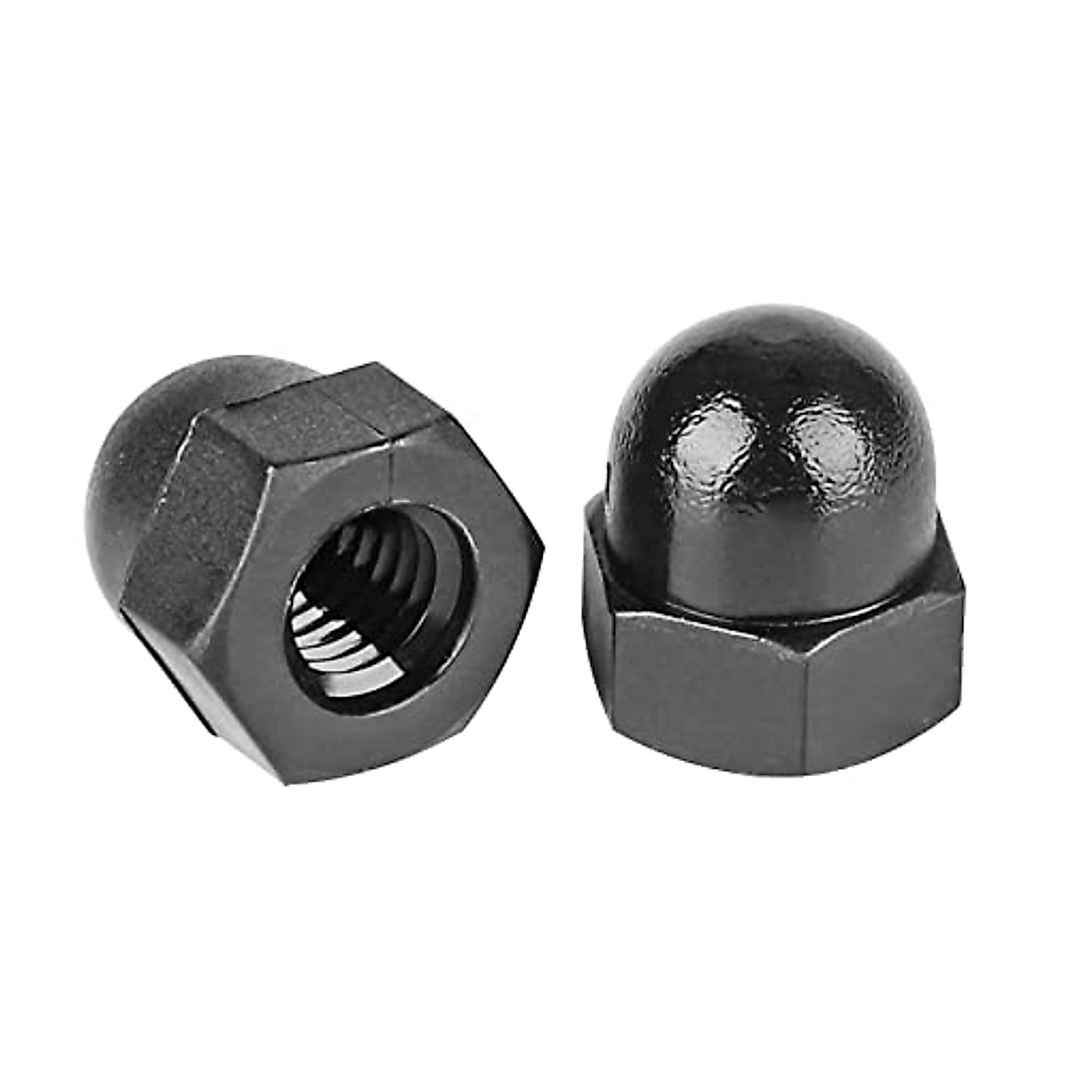 pouilzx Pack of 30) Acorn Hex Cap Nuts M8 Dome Cap Head Nuts Nylon Hexagon Decorative Crown Cap Locknuts Fasteners for Screws Bolts Black
