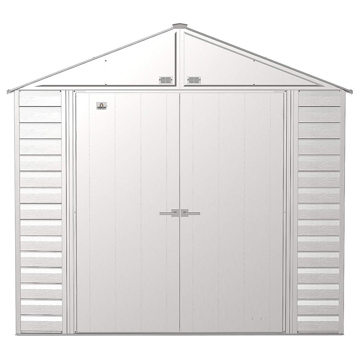 Arrow Select 8' x 8' Outdoor Lockable Steel Storage Shed Building, Flute Grey