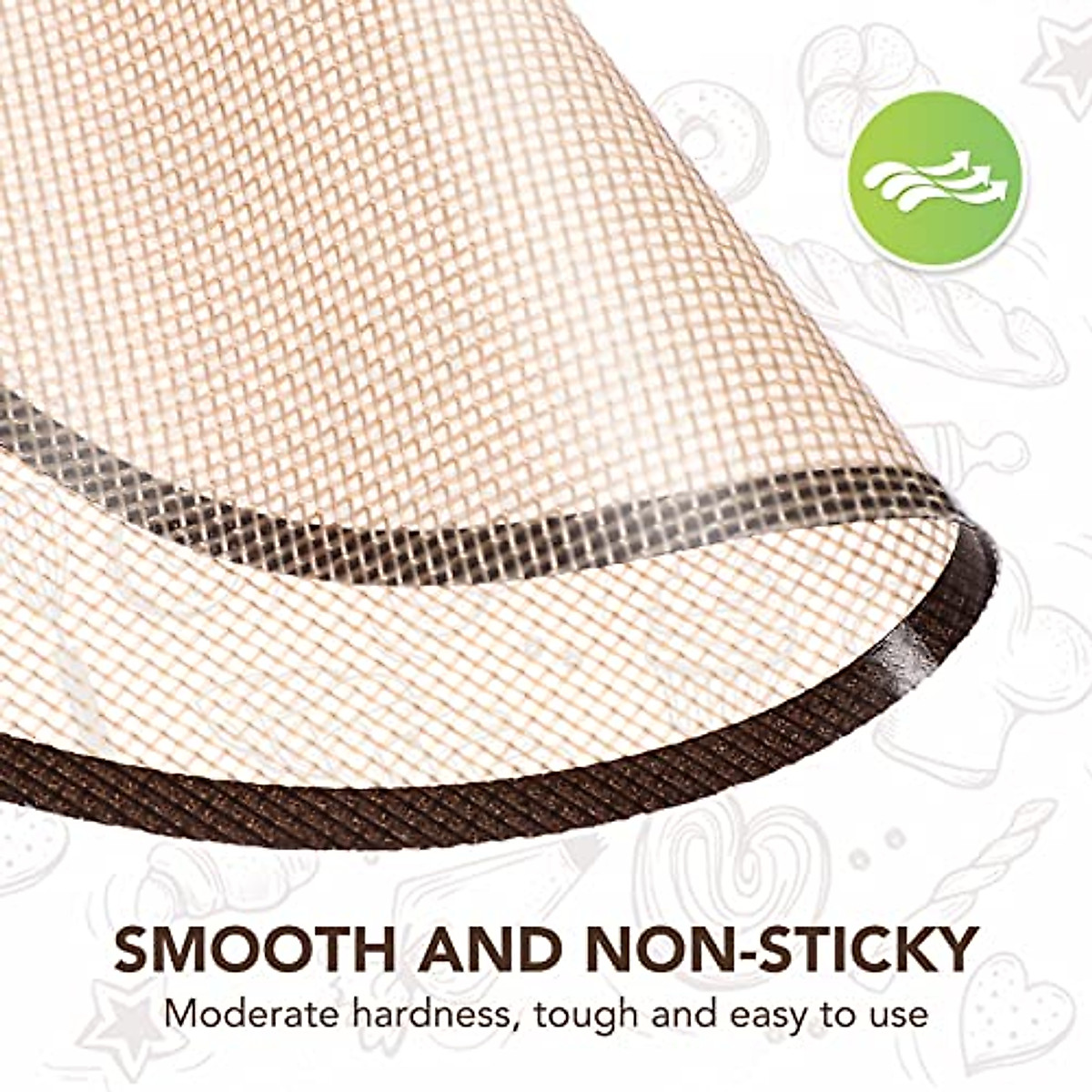 Tofficu Glass Fiber Baking Mats for Dutch Oven Bread Baking Non- Stick Dough Bread Sling Baking Mat Long Handles Sling Baking Mat for Transfer of Dough