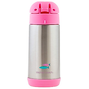 Stephen Joseph Double Wall Stainless Steel Bottles, Insulated Water Bottle for Kids Toddlers, Vacuum Insulated Bottle with Straw, BPA-Free Water Bottle – 11.8 Ounces, MERMAID