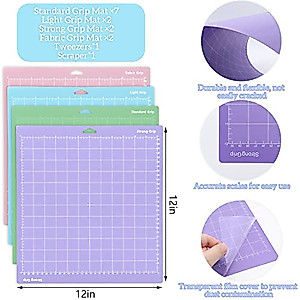 ZOCONE 13 Pcs Cutting Mats for Cricut, 12”x12” Variety Grip Sticky Non-Slip Durable Cutting Mats for Cricut Maker, Explore Air Series, Replacement Accessories for Cricket