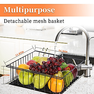 Kitchen Storage Cart on Wheels 4 Tier Rolling Storage Cart with Mesh Wire Basket and Handle Utility Storage Trolley Serving Cart with Wooden Tabletop for Small Space Dining Room Bathroom Rutic Brown