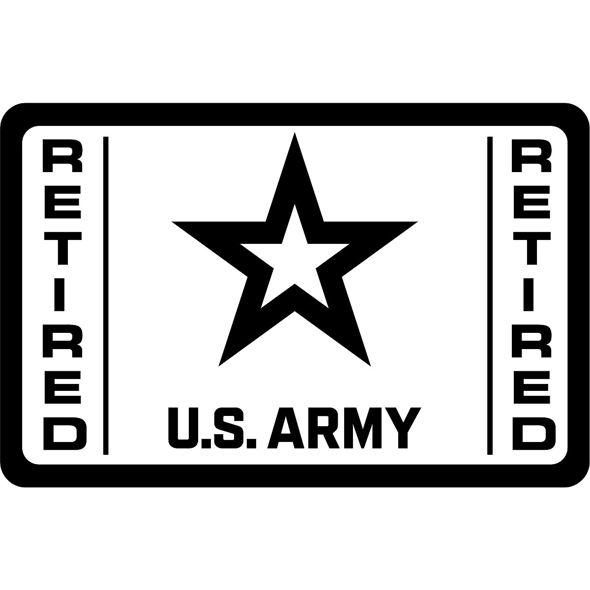 [Officially Licensed Product] - U.S. Army Retired Star Logo (w/b) - Premium Quality Anodized Billet Aluminum Laser Engraved UV Resistant Metal Trailer/Tow Hitch Cover for 2" Receivers, for Truck, Car