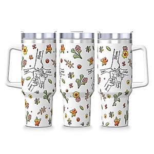 Personalized 40 Oz Stainless Steel Tumbler Best Mom Ever Cup Gift, Custom Name 3D Inflated Effect Travel Mug, Birthday Valentine's Day Coffee Mug for Mom Nana Mothers Day Gifts for Mom,02