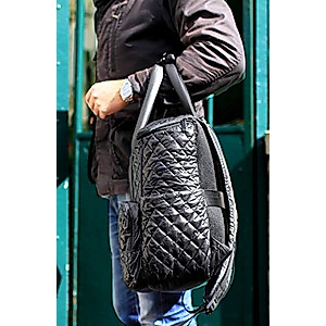 7AM London Baby Diaper Bag – Multifunctional Travel Backpack with Stroller Hooks & Shoulder Straps, Lightweight Diaper Bag for Baby Essentials, Water Repellent With Diaper Changing Pad | (Black)