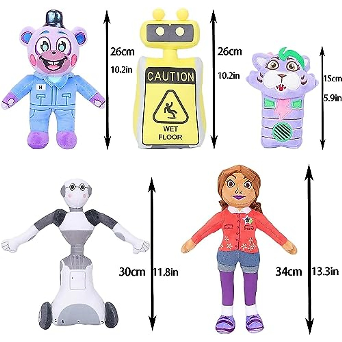 Yunnfumeiki 2023 New FNAF Security Breach Ruin Plush Toy, FNAF Plush Toys, Plush Doll Toys Kids Fan Favorite Gift Adult Birthday Gift (7pcs)