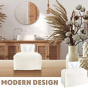 Gerrii 4 Pcs Tissue Box Cover Holder Rectangular PU Leather Tissue Cover Modern Decorative Tissue Box Case Organizer Holder for Tabletop Bathroom Car Vanity Countertop Office Desk 9.5 x 5 x 5 Inch