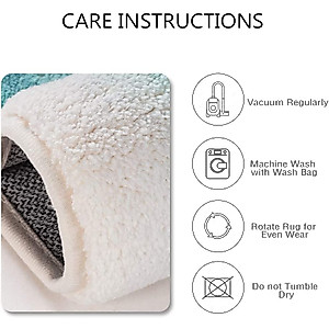 Lahome Marble Round Rugs - 6Ft Washable Large Round Living Room Area Rug Non-Slip Throw Blue Dining Room Rug Soft Ultra-Thin Circle Bedroom Rug Indoor Round Carpet for Office Kitchen Entrance