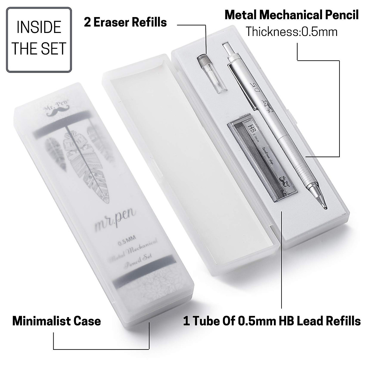 Mr. Pen- Metal Mechanical Pencils 0.5, Mechanical Pencils, Drawing Mechanical Pencils, Mechanical Pencils for Artists, Sketching Mechanical Pencils, Lead Pencil, Mechanical Drawing Pencils